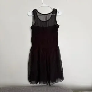 Molly Bracken | Dresses | Holly Bracken Black Mesh Overlay Smocked ...
